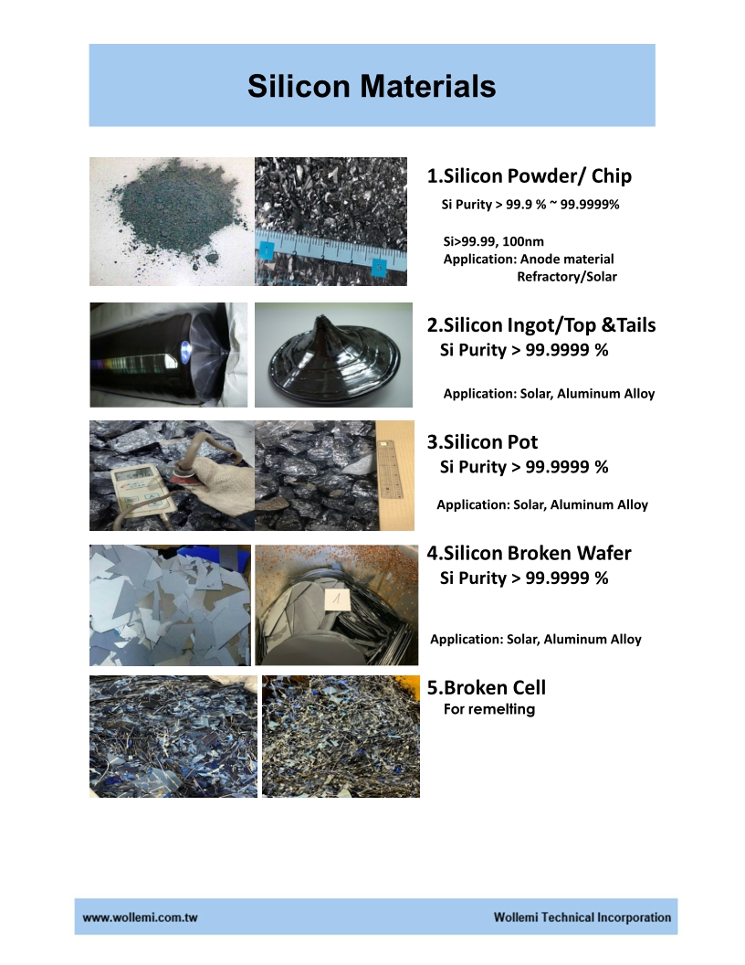 明泰光電股份有限公司 - - - Silicon Materials